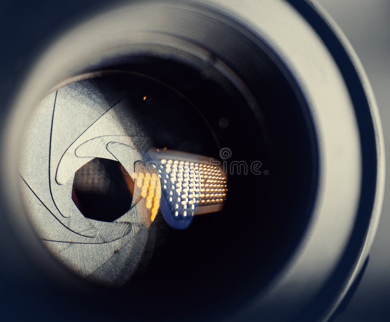 The Front Lens of the Lens and the Aperture Stock Image - Image of ...