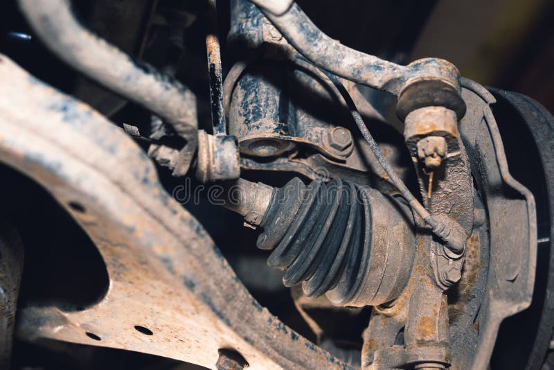 Front Levers and Stabilization Racks of the Car, ABS Sensor, Brake ...