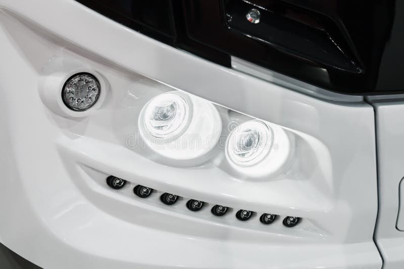Front Light of a Car, Bus or Truck. Modern Led Stock Image - Image of ...