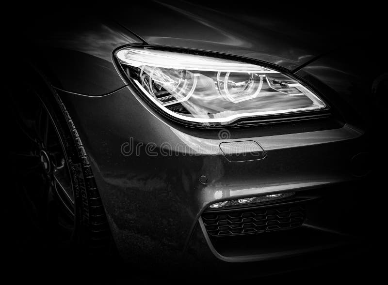 The Front Light of a Modern Luxury Car Editorial Photography - Image of ...