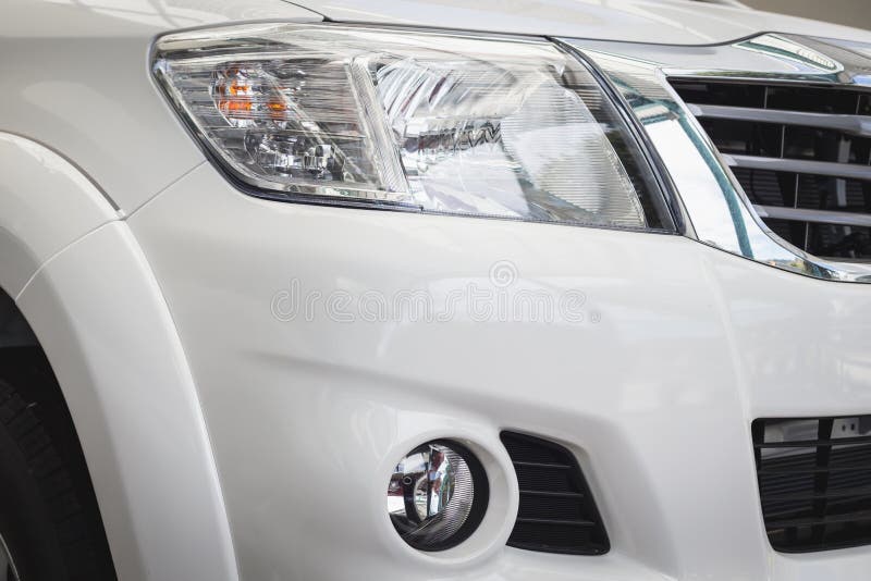 Front light of new car stock photo. Image of transport - 51356592