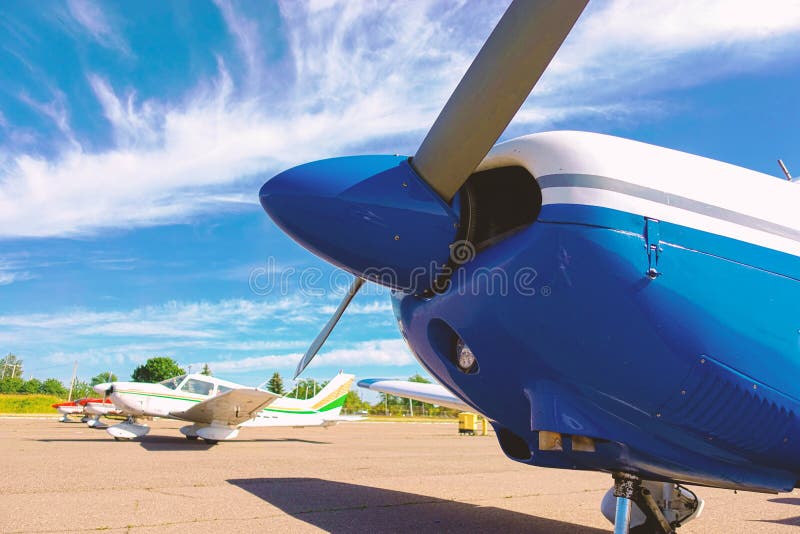 The Front of a Light Single-engine Aircraft Stock Photo - Image of ...