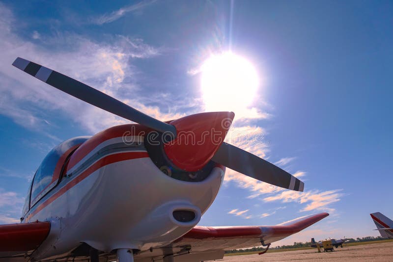 The Front of a Light Single-engine Aircraft Stock Image - Image of ...
