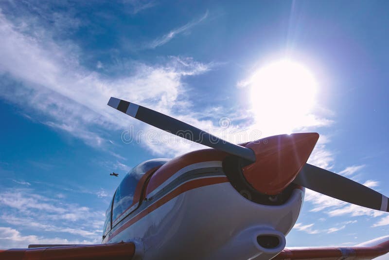The Front of a Light Single-engine Aircraft Stock Photo - Image of ...