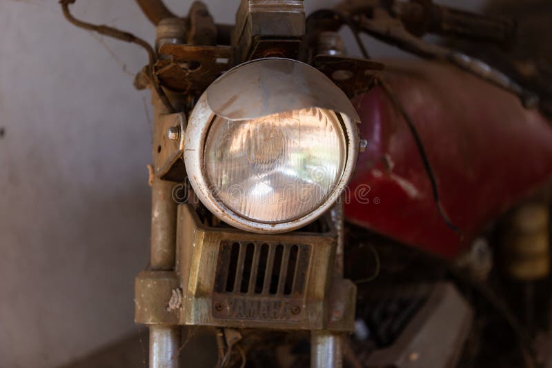 Front Lighting of Vintage Motorcycle , Head Lamp Stock Image - Image of ...