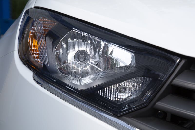 Front Lights of the Car. Exterior of the Car Stock Photo - Image of ...