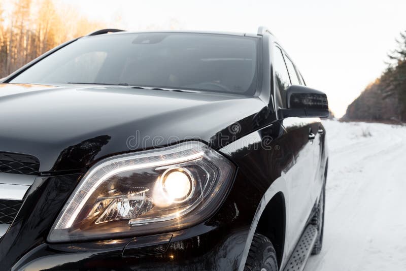 The Front Lights of the Car Stock Photo - Image of halogens, headlight ...