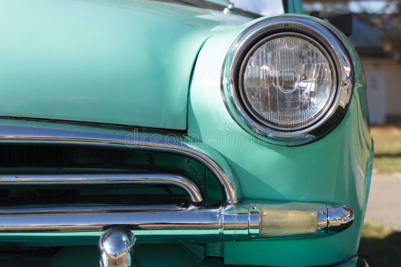 Front lights old car stock image. Image of fragment, headlamp - 50221031