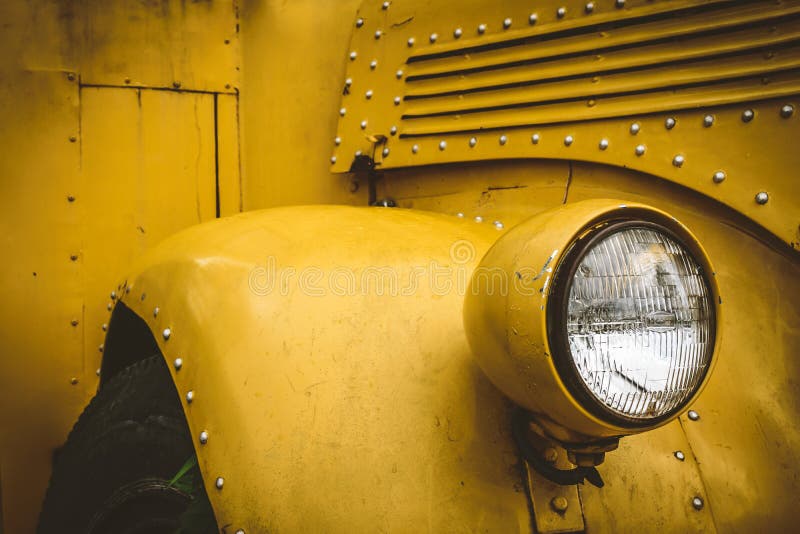 Front lights of school bus stock photo. Image of deliver - 60924900