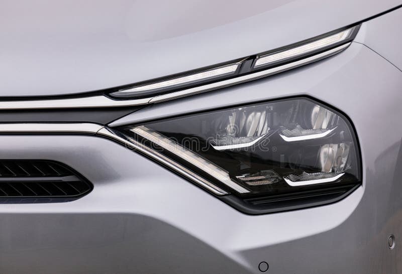Front lights of a car stock image. Image of headlight - 216157649