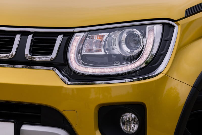 Front lights of a car stock photo. Image of cooler, light - 201977346