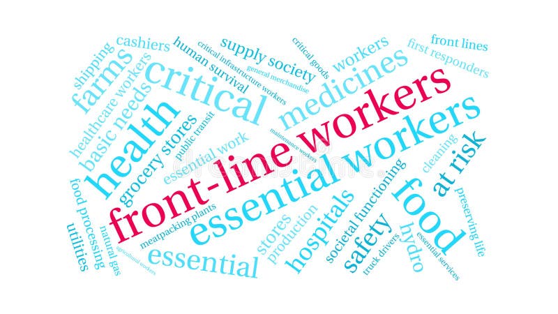 Front Line Workers Animated Word Cloud Stock Video - Video of health ...
