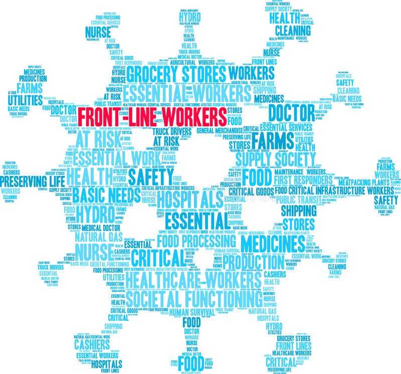 Line Of Workers With One Falling Into A Trap Door Stock Illustration ...