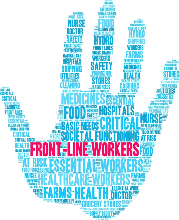 Front Line Workers Word Cloud Stock Vector - Illustration of lines ...