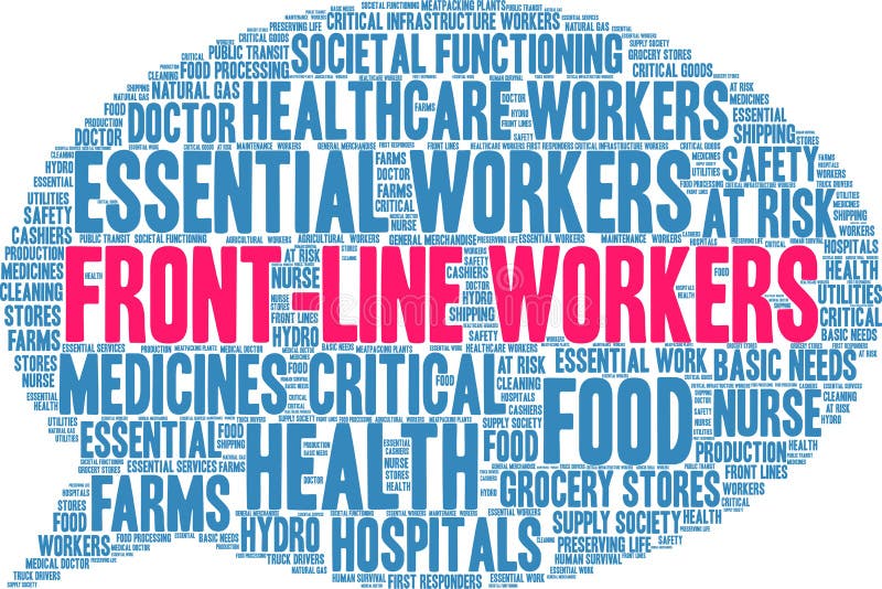 Front Line Workers Word Cloud Stock Vector - Illustration of human ...
