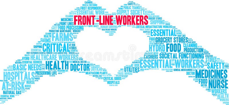 Front Line Workers Word Cloud Stock Vector - Illustration of cleaning ...