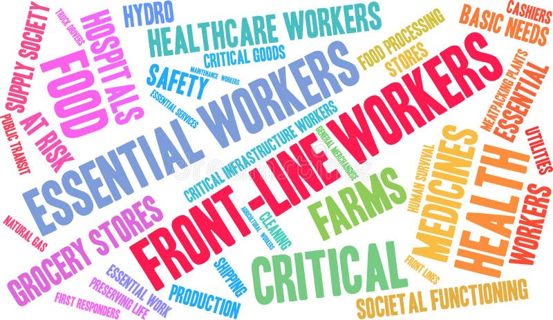Front Line Workers Word Cloud Stock Vector - Illustration of lines ...