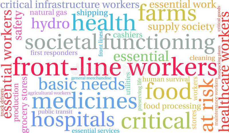 Front Line Workers Word Cloud Stock Vector - Illustration of lines ...