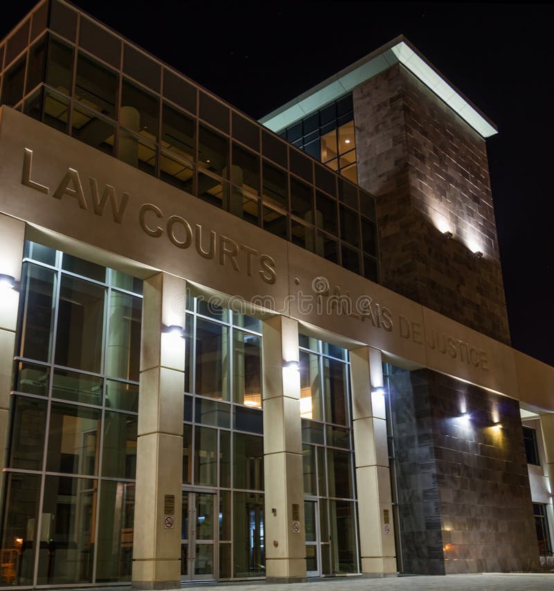 The Front of the Lit Up Law Courts Building at Night Editorial Stock ...
