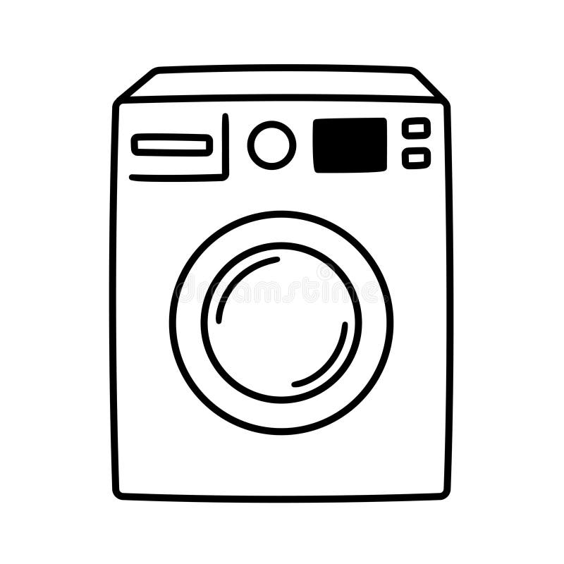 Front Load Washing Machine Doodle Icon Stock Vector - Illustration of ...