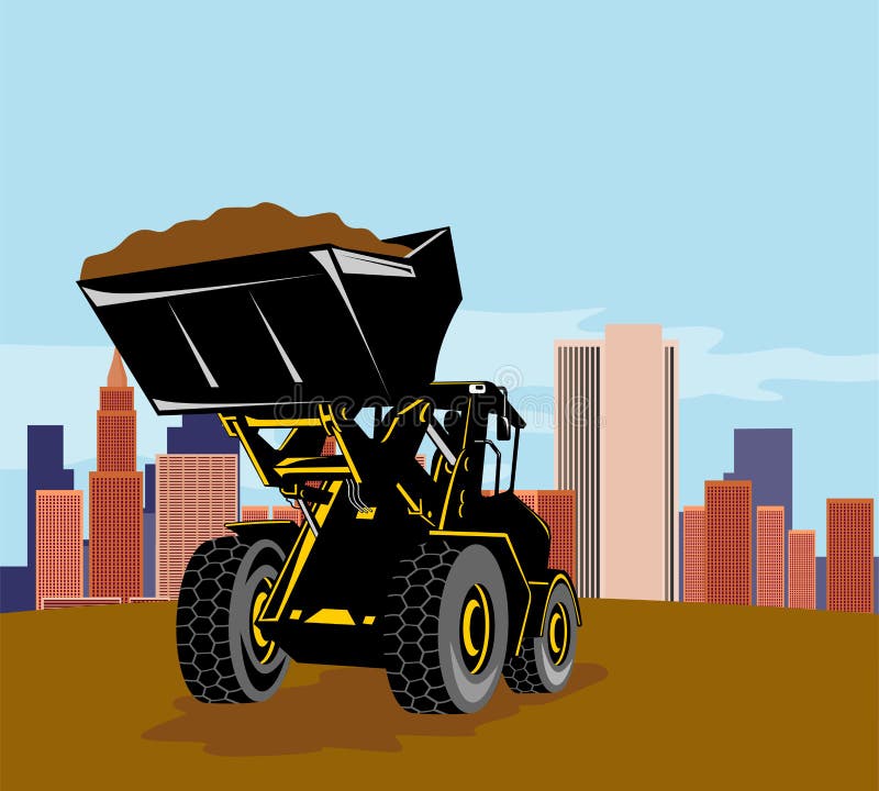 Front end loader stock illustration. Illustration of cutout - 26404424