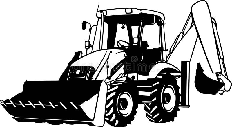 Front Loader - Farm Tractor, Farming Vehicle - Farming Vehicle Stencil ...
