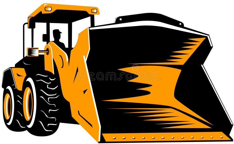 Front loader stock vector. Illustration of bucket, white - 4245774