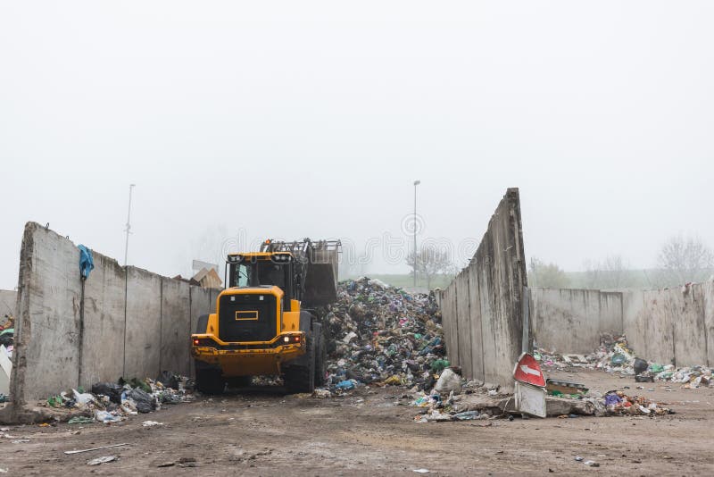 Front Loader Moving Forward Backward Recycling Center Stock Photos ...