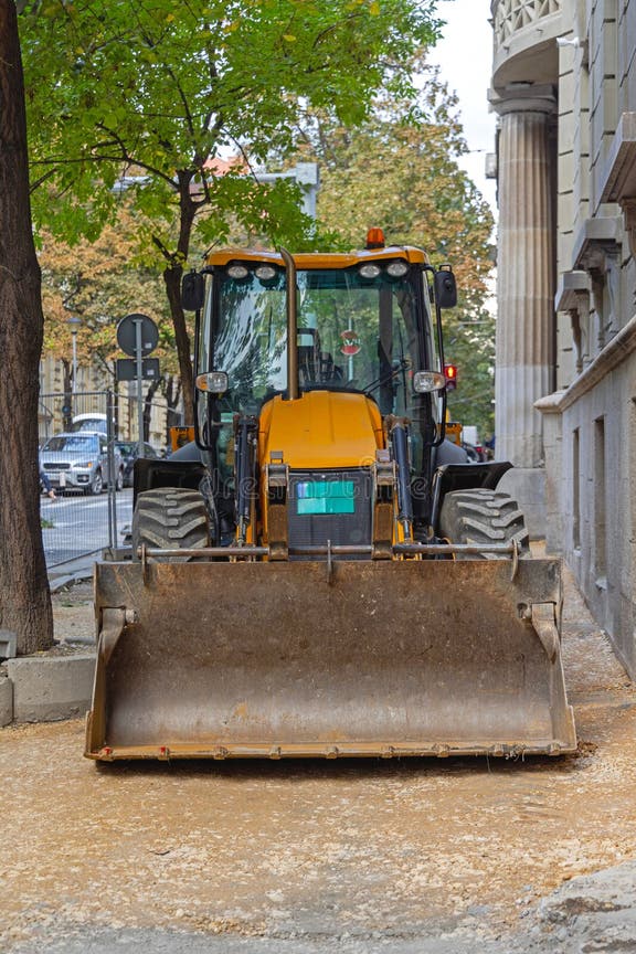 Front Loader Street Construction Stock Photo - Image of site, building ...