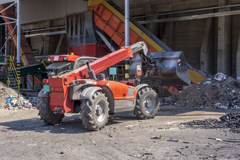 Front Loader Transporting Industrial and Communal Waste Materials in ...