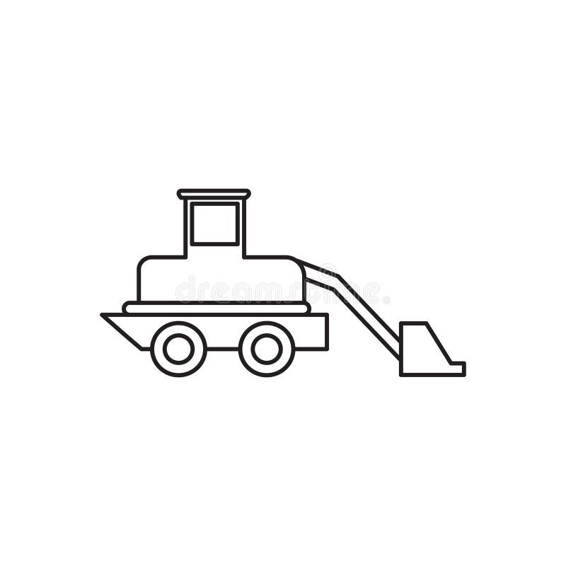 Front Loader Truck Icon Flat Line Symbol Set Stock Illustration ...