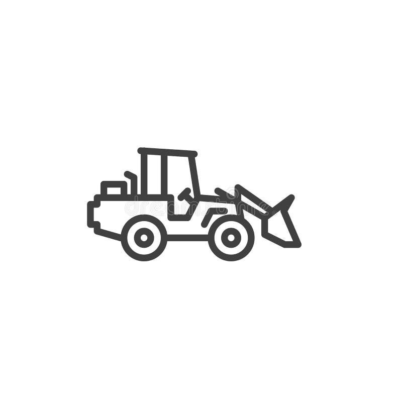 Excavator Outline Icon. Digger Symbol. Vector Illustration. Stock ...
