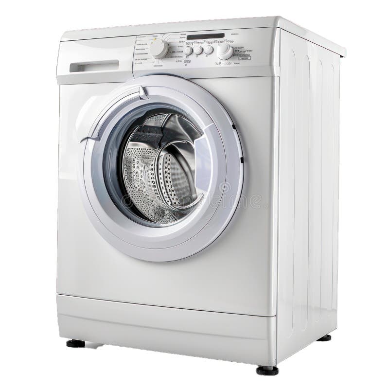 Modern White Washing Machine Isolated on Transparent Background Stock ...
