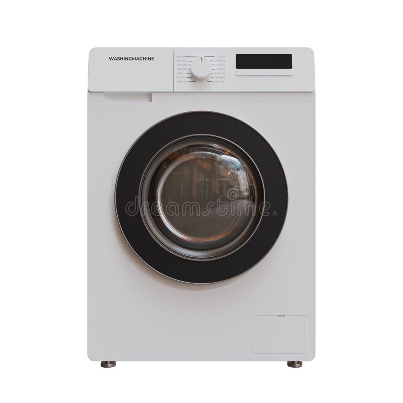 Front Loading Washing Machine 3D Render Illustration Stock Illustration ...