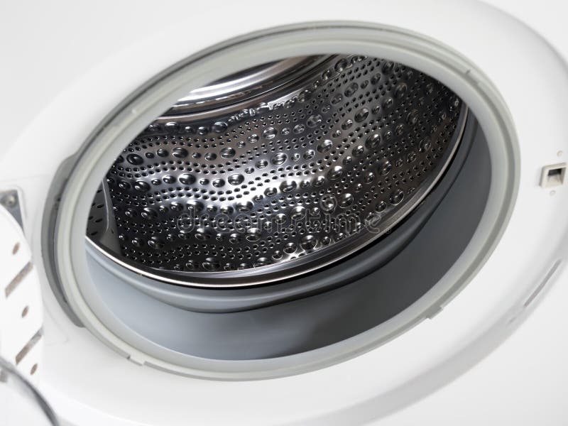 Front-Loading Washing Machine Drum and Stainless Steel Interior Stock ...