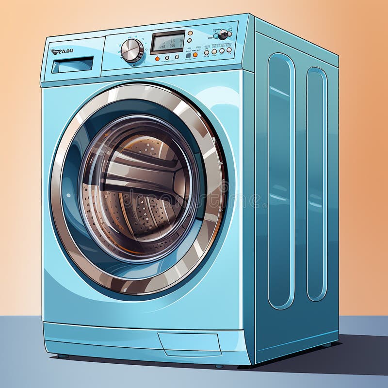 Front-Loading Washing Machine Stock Illustration - Illustration of ...