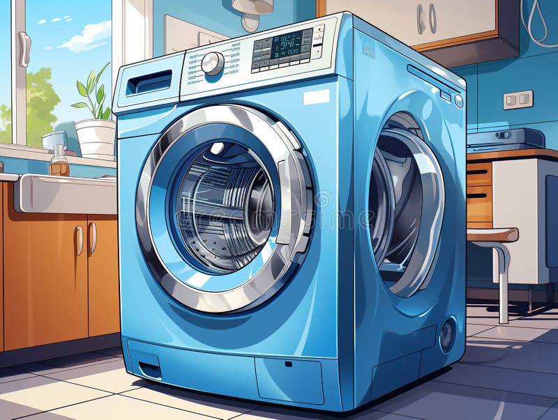 Front-Loading Washing Machine Stock Illustration - Illustration of ...