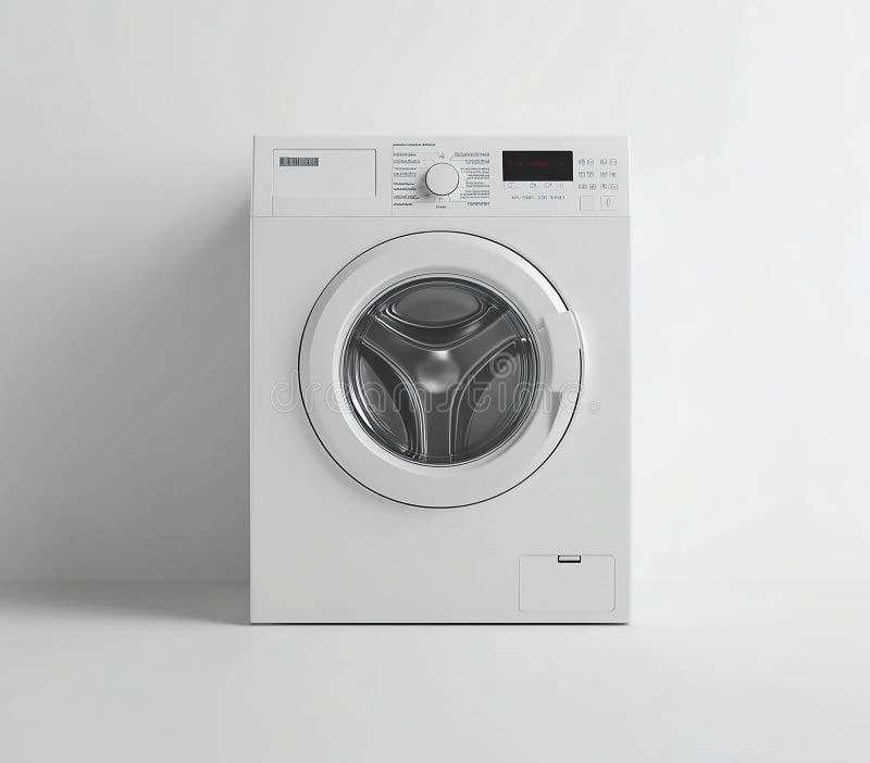 Front-loading Washing Machine with an Open Door Shows Colorful Clothes ...