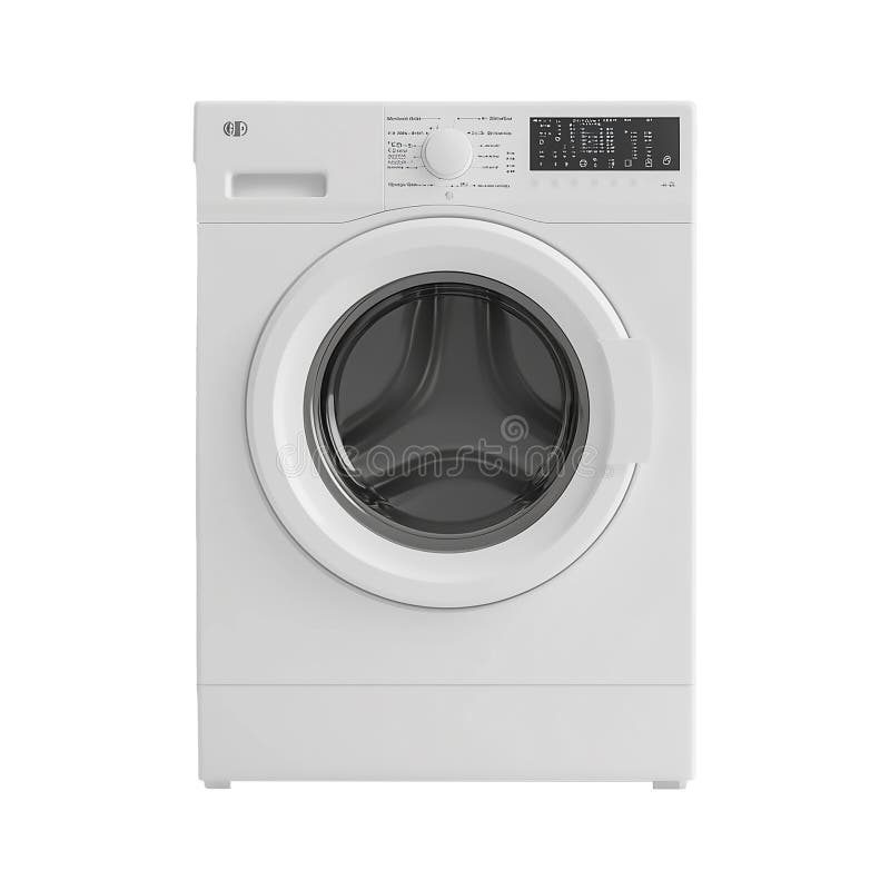Front Loading Washing Machine Isolated on White and Transparent ...