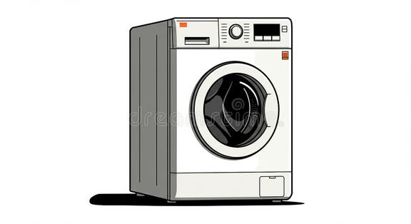 Front-loading Washing Machine with a Modern Design. it Features a ...