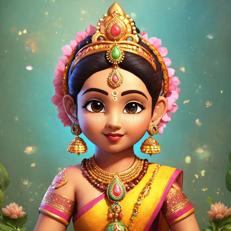 Front Look of Goddess Lakshmi or Parvati Generative AI Stock ...