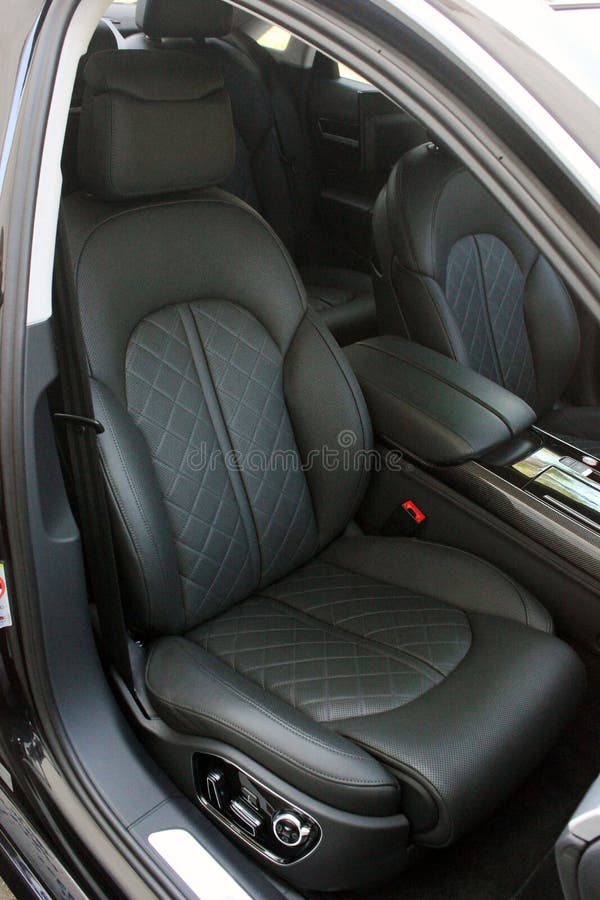 Front Luxury Car Seat. Black Stock Image - Image of front, move: 133999053