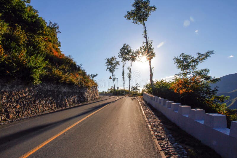In Front of Me is an Unmanned Highway in Autumn Morning Stock Image ...