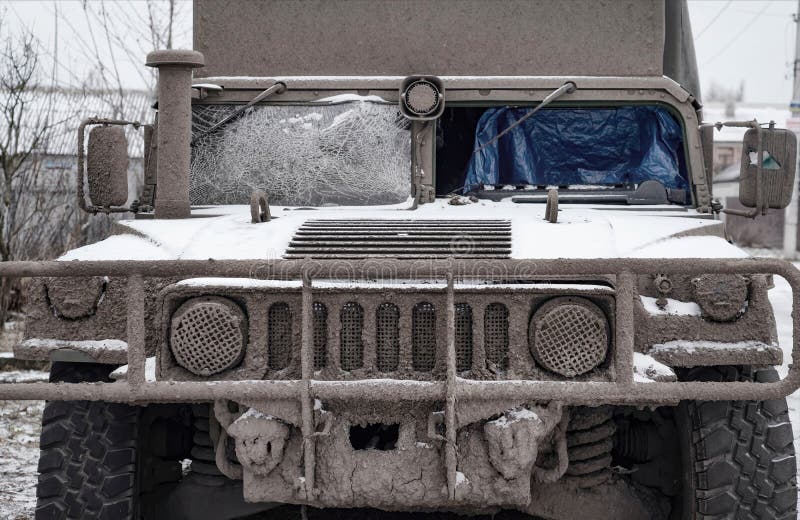 The Front of a Military Medical Evacuation Vehicle in a War Zone ...