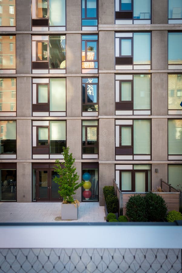 Front of Modern Apartment in City Stock Image - Image of neighbourhood ...