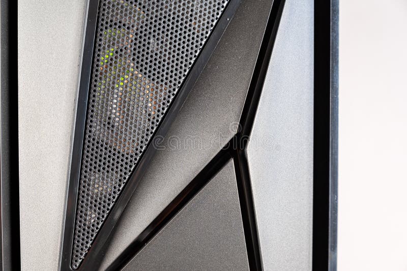 The Front of a Modern Desktop Computer. Black System Unit in a ...