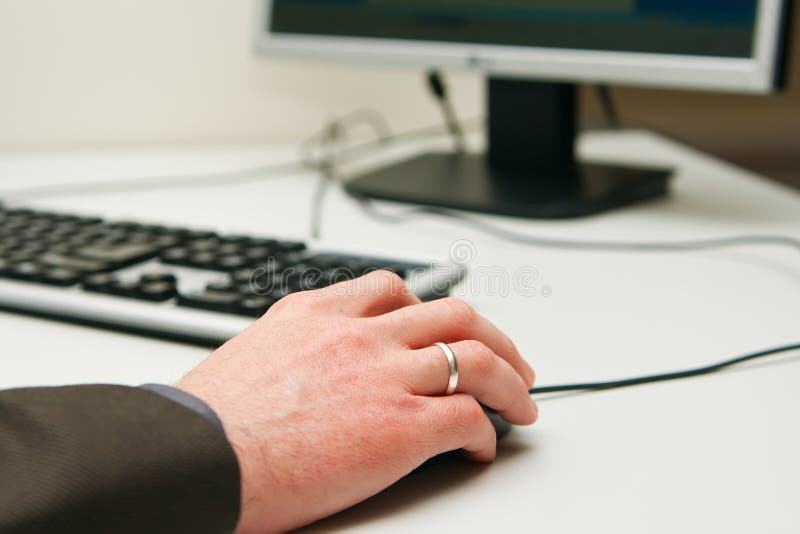 A Person Who Working on Desktop Computer Stock Image - Image of work ...