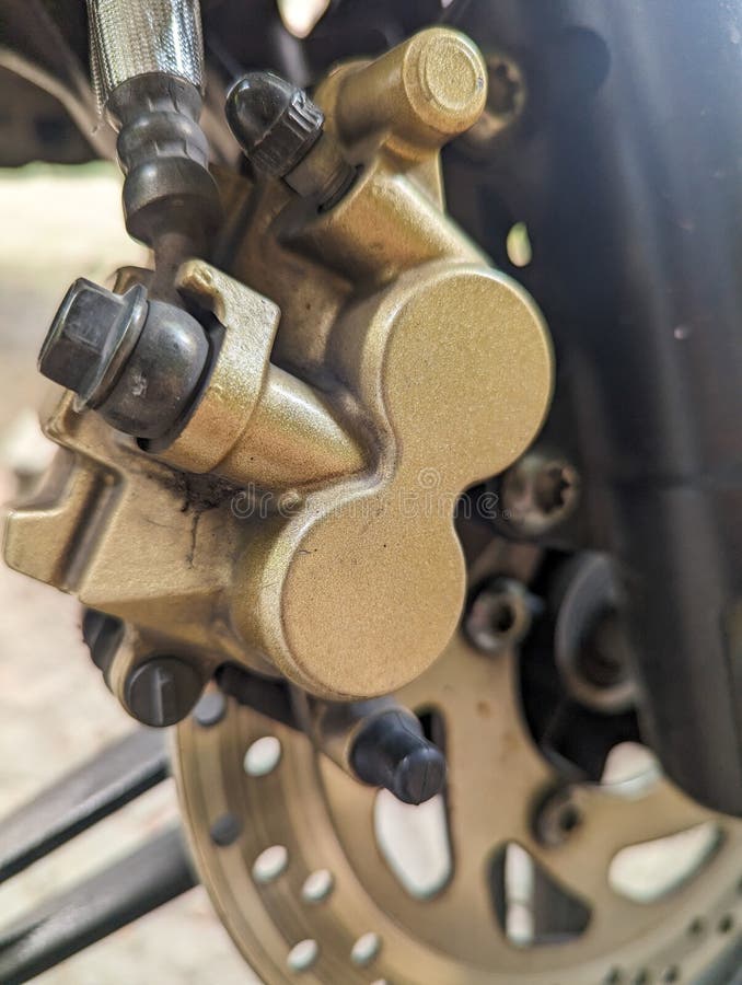 A Front Motorcycle Brake Calipers Stock Image - Image of tool, pistons ...