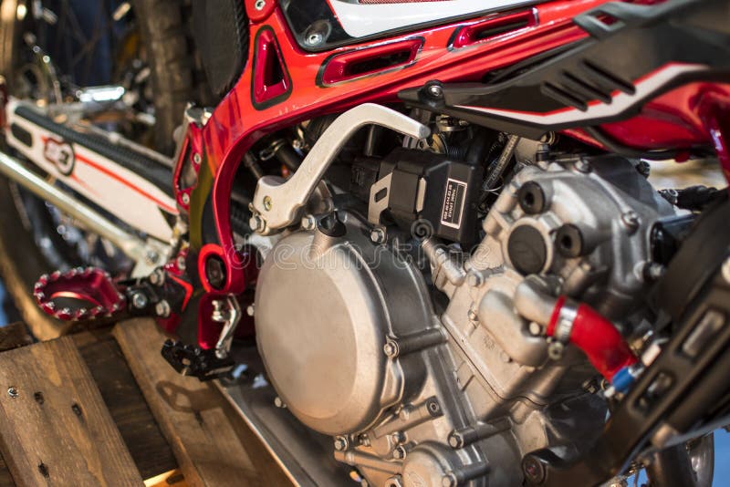 The Front of Motorcycle on Display Stock Photo - Image of close ...