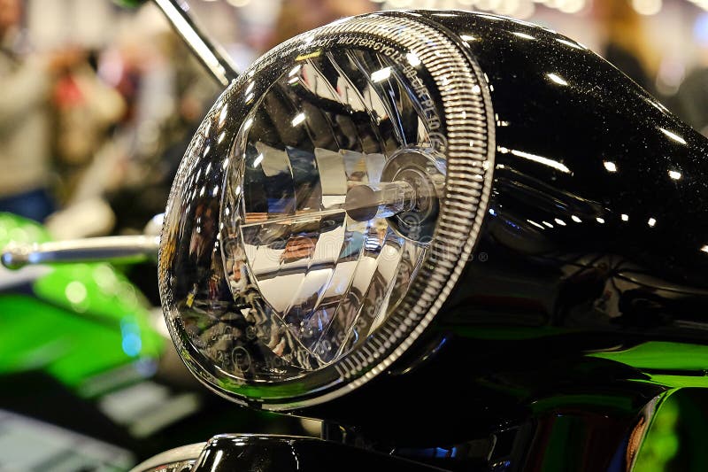 Front motorcycle headlight stock image. Image of front - 93598175
